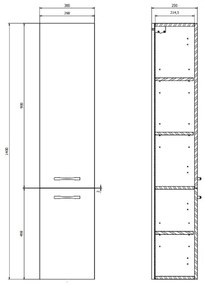 Cersanit S598-043-DSM - Závěsná koupelnová skříňka NIKO 140x30 cm lesklá bílá