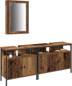 Koupelnové umyvadlové jednotky 3 ks Hnědá 80 x 30 x 60 cm 3332550