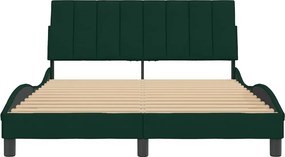 Rám postele bez matrace Hanko tmavě zelená 140 x 190 cm samet 3207846