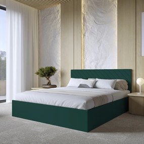 Eka Čalouněná postel ADEL 160x200 cm Barva látky Trinity: Světle zelená (Trinity 2321)
