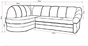 ELTAP BENANO rohová rozkládací sedací souprava s úložným prostorem světle šedá 250 x 85 x 180 cm