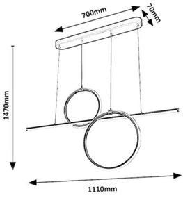 Rabalux 6970 - LED Lustr na lanku WILLOW LED/48W/230V