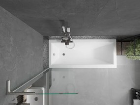 Mexen Next L, 1-křídlová vanová zástěna 60 x 150 cm, transparent, 6mm čiré sklo, profil broušená ocel, 895-060-000-03-00-97