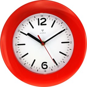 MPM Červené rádiem řízené nástěnné hodiny s praktickým stojánkem E01.2953.20.I
