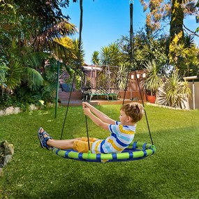 Houpací hnízdo Outsunny - nastavitelné pro děti 3-8 let, nosnost 150 kg, venkovní Ø100x120-180 cm Modrá