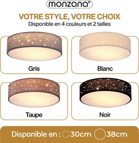 Monzana Stropní svítidlo bílý textil Ø30cm hvězdná obloha