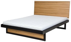 Drewmax LK370 140x200 cm dřevěná postel masiv dub dvojlůžko