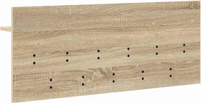 věšák, nástěnný, 1 prkno, háčky, kompozitní dřevo, 40x100x12 cm, dub sonoma, Dekorino TK20260019