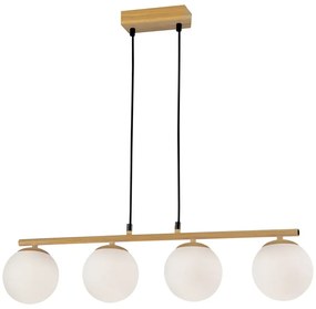 Závěsné svítidlo se skleněným stínidlem v bílo-přírodní barvě Carrine – Candellux Lighting