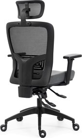 Ergonomická kancelářská židle MERTON - šedá síťovina
