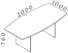 Rauman Konferenční stůl Visio 200x100 cm Barva: Javor