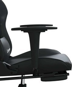 vidaXL Masážní herní židle s podnožkou umělá kůže [345465] Barva: Černý a zlatý