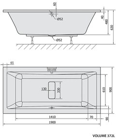Polysan MARLENE 190x90 FRAME vana s konstrukcí, 71616