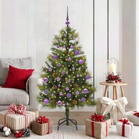 Umělý sklopný vánoční stromeček s kužely Zelená 150 cm 3395086