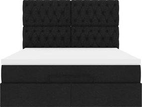 Osmanský rám postele s matrací černá 140x200cm textil 3313246