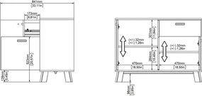Bílá/v přírodní barvě komoda v dekoru dubu 99x73x39 cm Ikast – Tvilum
