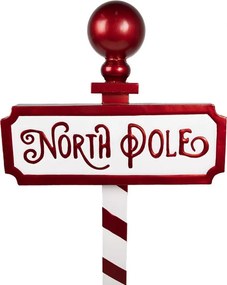 Vánoční dekorace cedule na noze North Pole - 46*18*110 cm
