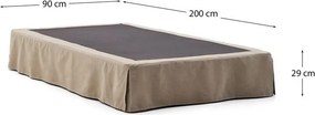 Taupe čalouněná jednolůžková postel bez čela 90x200 cm Jaira – Kave Home