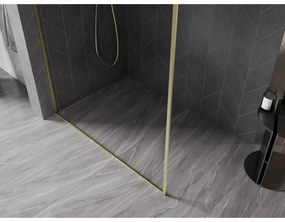 Mexen, Mexen Kioto-XF sprchová stěna s rámem 90 x 202 cm, průhledná 10 mm, broušené zlato - 800-090-104-55-00-X
