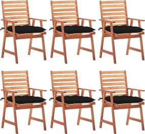 vidaXL Zahradní jídelní židle 6 ks s poduškami masivní akáciové dřevo [3078367] Barva: Béžová