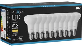 Mexen Nova 10x LED žárovka E14, R50, 3W, Teplá - 3000K, 315 lm - L103-E14-0330-01x10