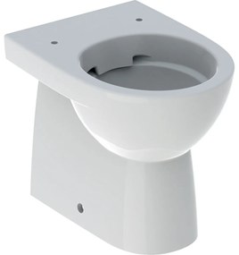 GEBERIT Selnova Compact - Stojící WC s hlubokým splachováním, vzadu rovné ke stěně, částečně uzavřený tvar, zkrácené vyložení, Rimfree 500.394.01.1