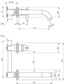 Deante Temisto, umyvadlová baterie pod omítku, chromová, DEA-BQT_054L