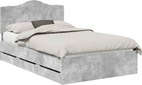 Rám postele s čelo Betonově Šedá 135 x 190 cm Inženýrské dřevo 3413425