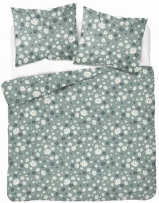 Detexpol Bavlněné povlečení 220x200 Zelená se sedmikráskami - letní květinový motiv, 100% bavlna - 5337 B - Soft Meadow