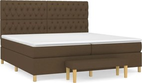 Box spring postel s matrací tmavě hnědá 200x200 cm textil 3137424