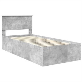 Rám postele s čelo Betonově šedá 100 x 200 cm Kompozitní dřevo 3408700