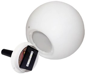 Venkovní lampa bílá 20 cm vč. LED IP44 solární RGBW - Ludger