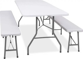 Pivní set pro 8 osob 180x74 cm SPRINGOS GF0099 bílý
