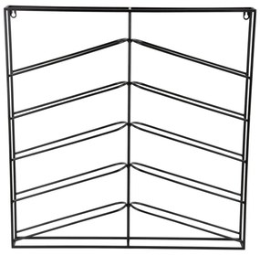 Černý nástěnný kovový regál na víno počet lahví 10 67x66x7,5 cm Cuadro – PT LIVING