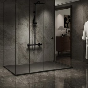 BPS-koupelny Obdélníková akrylátová sprchová vanička HYD-OSV-DEKO 140x80 černá