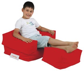 Atelier del Sofa Zahradní sedací vak Kids Single Seat Pouffe - Red, Červená