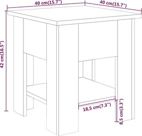 vidaXL Konferenční stolek 40 x 40 x 42 cm kompozitní dřevo [810274] Barva: Černá