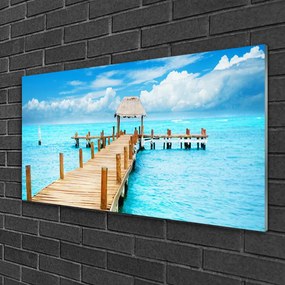 Obraz na skle Most Moře Architektura 125x50 cm
