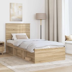 Rám postele s čelo Sonoma 90 x 190 cm Masivní borové dřevo 3411066