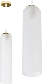 Toolight - Skleněná závěsná lampa APP665-1CP, bílá-zlatá, OSW-04661