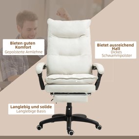 Kancelářská židle Vinsetto s 6bodovou masáží, ergonomická herní židle s funkcí polohování, výškově nastavitelná manažerská židle s podnožkou, nosnost…