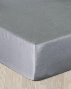 Saténové napínací prostěradlo šedé 160 × 200 cm