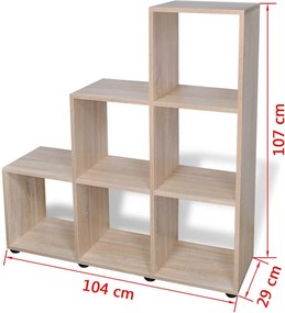 Schodovitá knihovna / police k vystavování 107 cm dub 242553