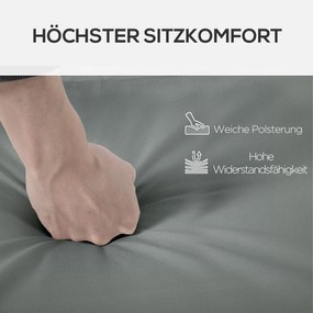 Polštář na lehátko Outsunny Polštář na zahradní lehátko polyester tmavě šedý 196 x 55 x 8 cm | Aosom