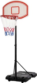 HOMCOM Venkovní basketbalový koš, nastavitelná výška 175-215 cm s kolečky, vnitřní basketbalový koš s podstavcem 71 x 45 cm, dárek pro teenagery | Aos