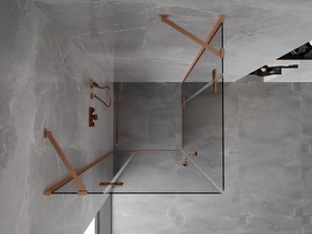 Mexen Mist-H Duo, 2-křídlý ​​výklopný sprchový kout 120 x 120 cm, čiré sklo, měděný matný profil, 8A5-120L-120P-65-00