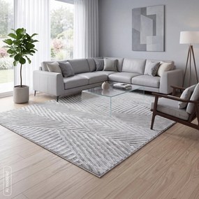 Koberec Nova1, 120x170 cm, stříbrná