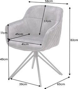 Designová židle Natasha tmavě šedý samet