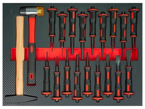 Dílenský vozík s nářadím | 12 zásuvek | Červený Matabro MB-TC05 | 542 ks