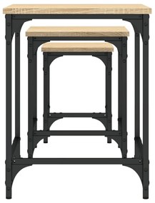 Hnízdové konferenční stolky 3 ks dub sonoma kompozitní dřevo - Default Title